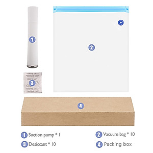 TRONXY Filament Storage Bag Vacuum Kit,10Pack Cleaning Drying Sealed Bags,Spool Storage Sealing bagkeeps Long Silk Dry/with Desiccant/Hand Pump kit, Spool Storage Sealing Bag