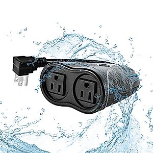 Outdoor Smart Plug, Shiningworth Outdoor Wi-Fi Outlet with 2 Waterproof Sockets Compatible with Alexa Echo Google Home, Wireless Remote Control Smart Socket with Timer Function