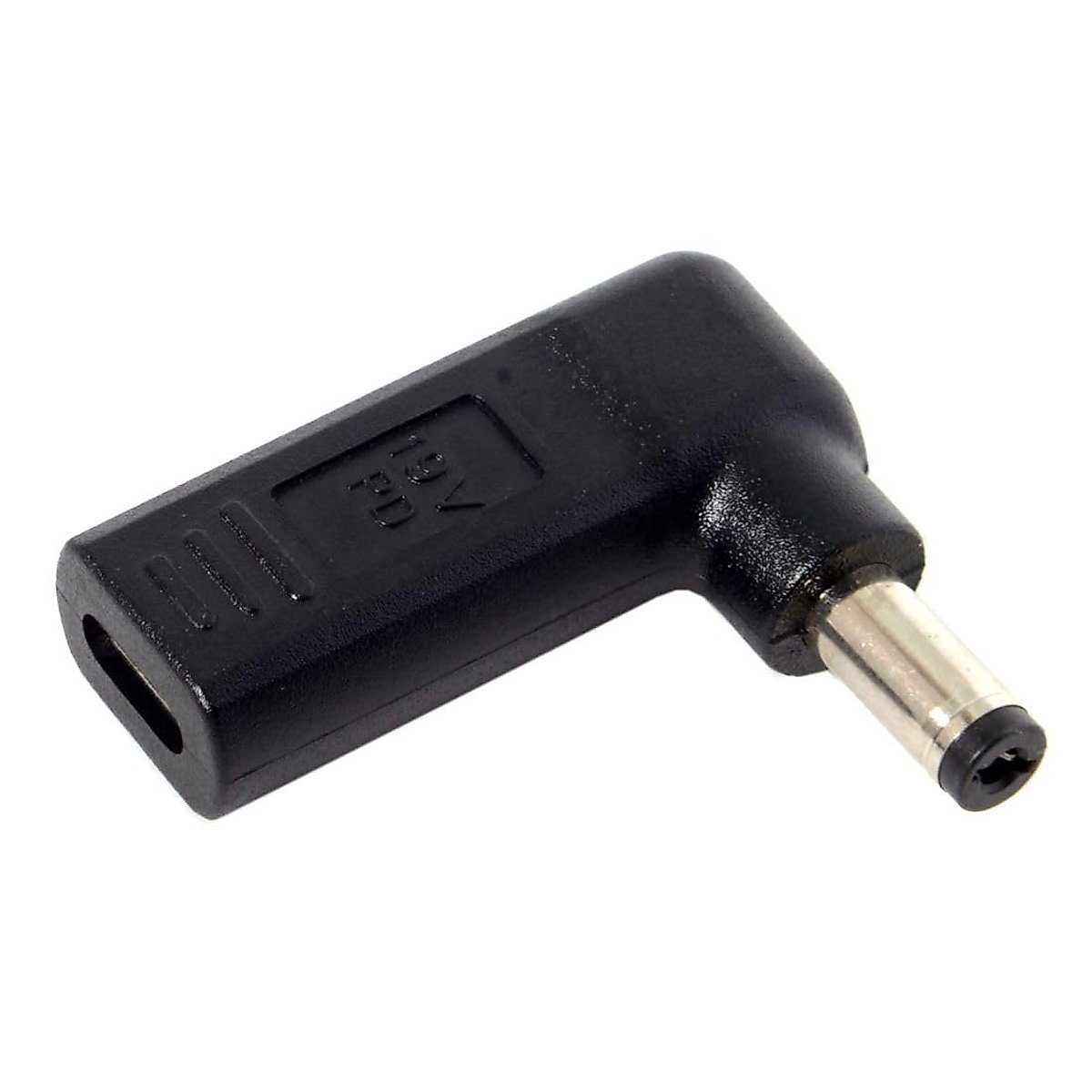 chenyang CY USB 3.1 Type C USB-C to Rectangle DC Plug 5.5mmx2.1mm Adapter PD Emulator Trigger 90 Degree Angled for Laptop Tablet (5.5x2.1MM)