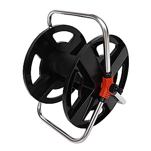 Hand Cranked Hose Reel, Practical Water Pipe Storage Shelf Aluminium Tube Garden Hose Reel Wall-mounted Water Hose Reel