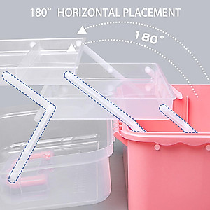 XJKLBYQ Art & Craft,Sewing Box for Sewing Supplies,Carrying Case Sewing Box Organizer Plastic Tool Box with Handle Art Supply Box Art Bin 3-Layer Stackable Art Box Medicine Box