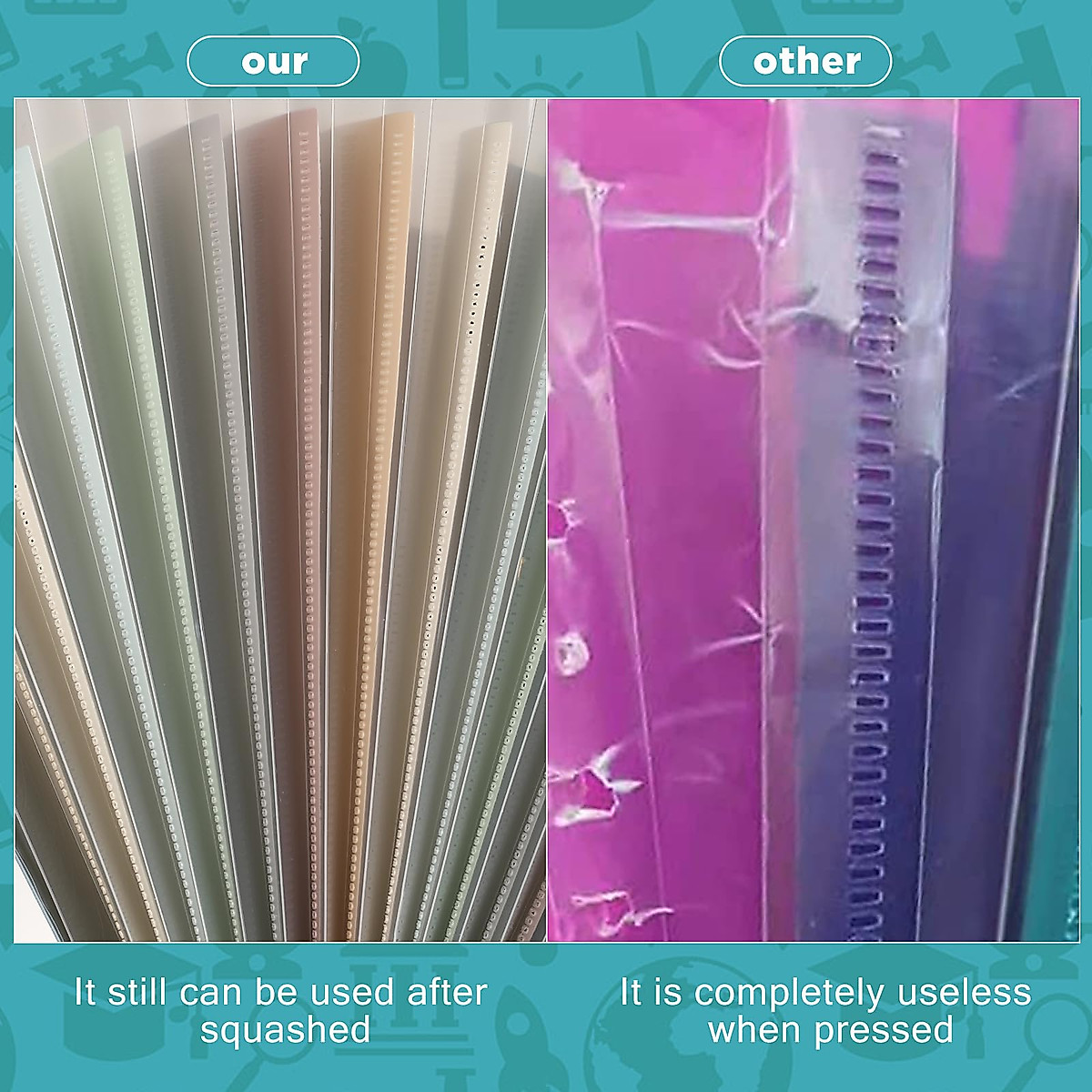 Harloon 2 Pack 24 Pockets Expanding File Folder with Cover Labels, Expanding File Organizer with Expandable Cover, Desktop Folders Letter A4 Paper Document Storage Organizer (Light Blue, Dark Pink)