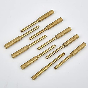 60 Pcs Titanium Plated Grinding Tool Diamond Chainsaw Sharpener Stones Bits High Hardness Chainsaw Sharpening Wheel For Machinery, Bearings, Metal Polishing, Chainsaws (5/32, 3/16, 7/32 Inches)