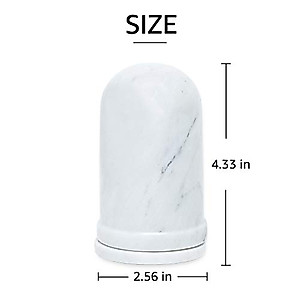 JIMEI Marble Cotton Swab Holder with Lid, Cotton Ball Holder Q-tip Dispenser Bathroom Storage Round Container Organizer