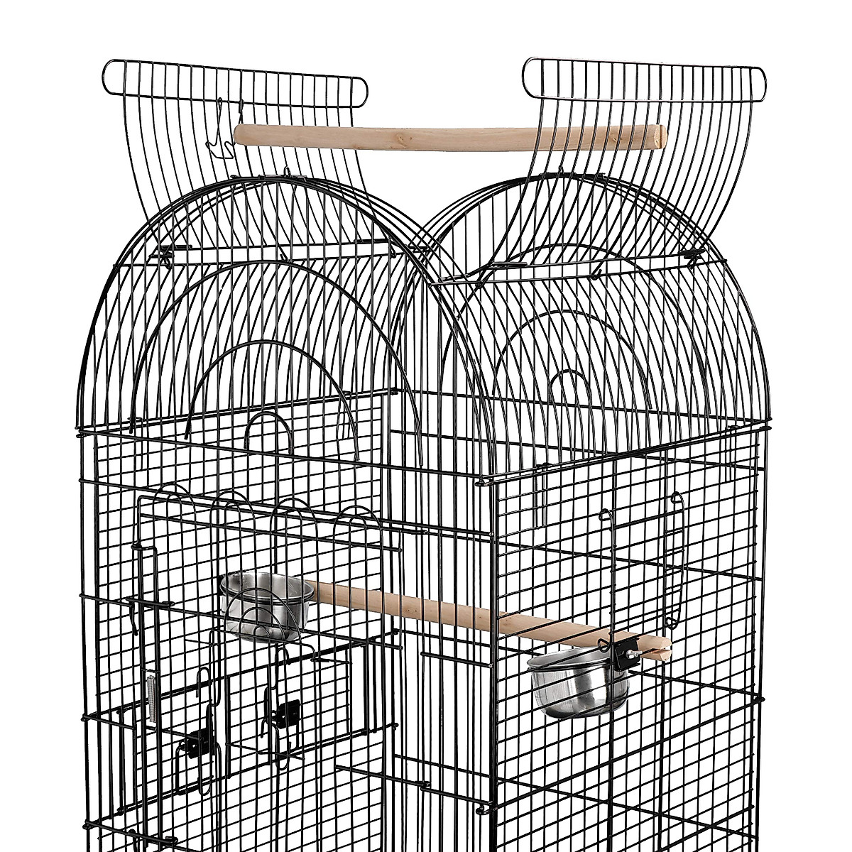 63.5 Inches Medium Bird Cage Open Top Parrot Cage with Detachable Stand, Rolling Wheels Lovebird Cockatiel Quaker Sun Parakeet Green-Cheek Conure Cage