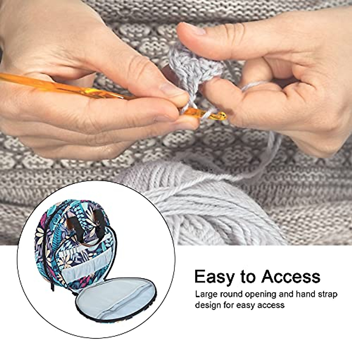 Camidy Portable Embroidery Storage Bag Oxford Cloth Leaf Pattern Thread Needle Embroidery Tools Organizing Handbag Multifunctional Storage Bag