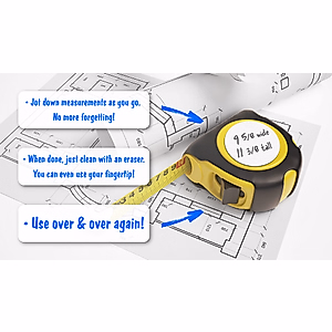 Cyclops Erasable Scratch Pads for Tape Measure, Construction, Woodworking Tool - 5 Pads - Write Measurements & Notes - Great Stocking Stuffer, Gift for Men & Women
