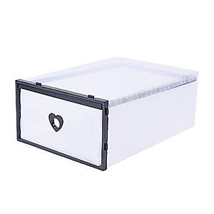 20 PCS Shoe Storage Boxes,Stackable Shoe Organizer with Lid,Clear Plastic Stackable Collapsible Shoe Organizer for Dining Room,Garden,Bedroom,12*8*5in