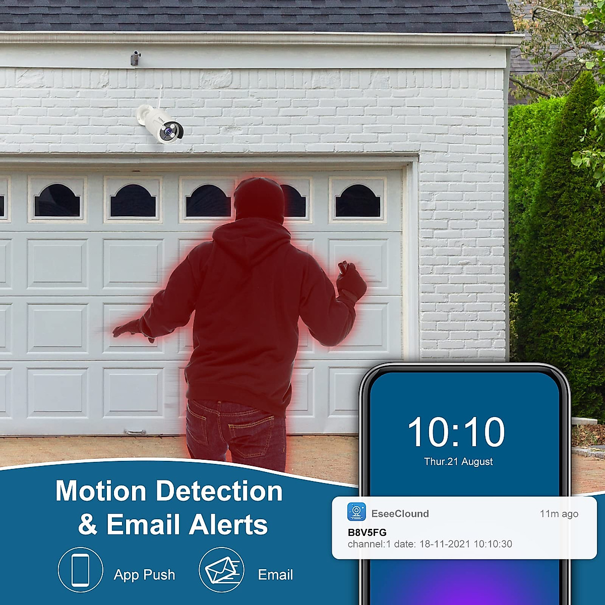 [Newest Strong Version]ISOTECT 11.6''Monitor, High-efficiency Video Coding Monitoring NVR Wireless Security Camera System,8CH Full HD 3MP CCTV Security System,6 IP66 Waterproof Cameras,2TB HDD