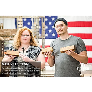 Timber Drum Co. 7" Wood Block with Mallet — Made in U.S.A. — Creates Loud and Resonant Tone from Handcrafted Solid American Hardwood, Includes Rubber Feet, Medium (T4-M)