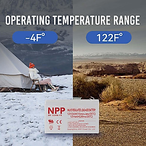 NPP HR1224W 12V 144Watts 24Watt/ Cell AGM Sealed Lead Acid Rechargeable UPS Battery, Replace 12V 6Ah, 6.5Ah APC Back-UPS NS 1250, Flame Retardant High Rate UPS Battery