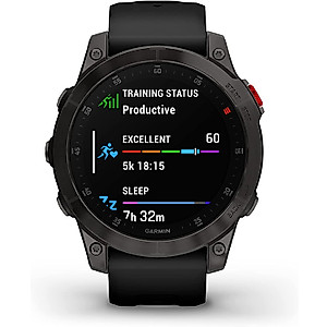 Lumintrail Garmin Epix Gen 2, Premium Active Smartwatch, Health and Wellness Features, Touchscreen AMOLED Screen, Smart Watch for Men & Women, Black Titanium, with a Wall Plug