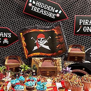 BLUE PANDA 24 Pack Treasure Chest Gable Party Treat Favor Boxes for Kids Pirate Birthday Decorations (6.25 x 3.6 x 3.5 In)