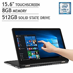 Dell Inspiron 15 15.6" i7568-6200BLK 2-in-1 Touchscreen Laptop Intel Core i7-6500u | 8GB RMA | 512GB SSD | 4K Ultra HD (3840 x 2160) Display | Backlit Keyboard | Windows 10