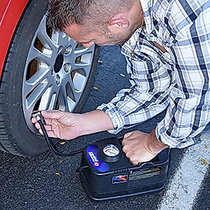 Campbell Hausfeld 150 PSI Tire Inflator, 120 Volt Auto Tire Pump, Portable Air Compressor for Car and Bicycle Tires and other Inflatables (RP410099AV)