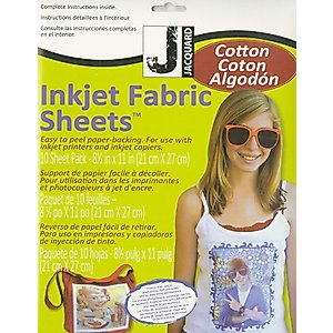 Jacquard Inkjet Fabric Sheets 8.5inX11in 10/Pkg-100% Cotton Percale