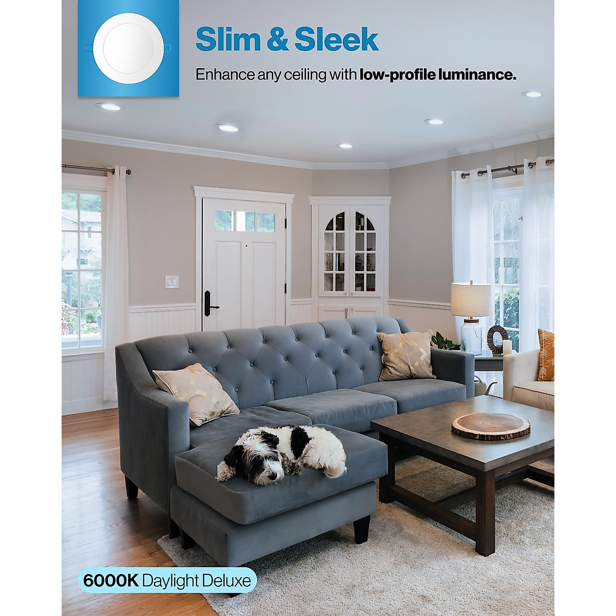 Sunco Lighting 6 Pack 4 Inch Ultra Thin LED Recessed Ceiling Lights Slim, 6000K Daylight Deluxe, Dimmable, 10W, Wafer Thin, Canless with Junction Box