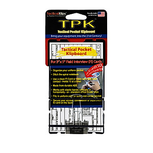 TPK - Tactical Pocket Klipboard | Pocket Clipboard for First Responders | Fits 3" x 5" Index Cards and TacticalKlips FI Cards (TPK)