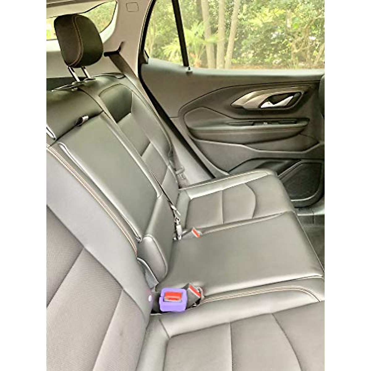 BPA-FREE Buckle Booster (Short Model, With Side Slit), Raises & Stabilizes Your Buckle - Fasten Your Car Seat Belt Easily - Innovative Design Snaps Around Receptacle - Fun Kid Safety Stickers (5-Pack)