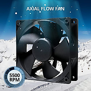 Dracaena 2 Pack Replacement Bitmain Fan for Antminer S9, T9, Z9, D3, E3, X3, L3+, 4pin, 120X120X38mm Cooling Fan, DC12V, 2.1A, 209CFM, 6000RPM, 65.2 dBA