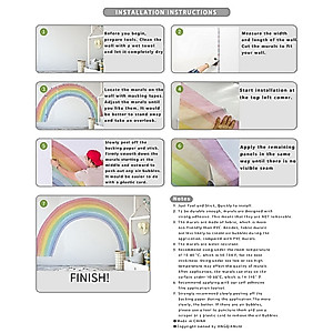 Colorful Rainbow Wall Sticker Stickers,for Baby Kids Girls Bedroom Wall Art,Peel and Stick Large Fabric Watercolor Rainbow Wall Mural Stickers,Rainbow Wall Sticker Decals for Living Room,94.49"x82.68"