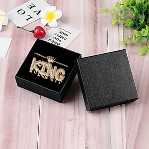 Waterdorp 18K Gold Plated Letter Chain DIY Full CZ Bubble Letter Necklace for Men Women Personalized Customized Name 2-7 Pcs Bling Initial Pendant with Crown, with Rope Chain or Tennis Chain Memorable Novelty Gifts