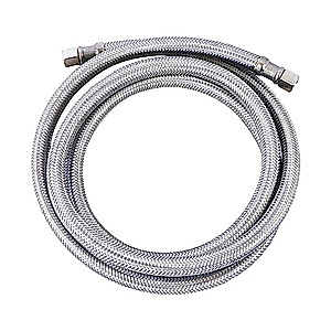 241798224 Ice Maker Replacement for Electrolux & Frigidaire Refrigerators 241642511 241798201 241798231 and 5 Foot Universal Ice Maker Flexible Braided Stainless Steel Water Supply Hose Connector
