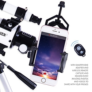 Telescope for Kids Adults Beginners - 15X-150X High Power Astronomical Refractor Telescope Portable Travel Telescope for Adults Cool Astronomy for Christmas, White