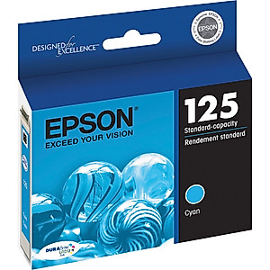 EPSON T125 DURABrite Ultra Ink Standard Capacity Cyan Cartridge (T125220-S) for select Epson Stylus and WorkForce Printers