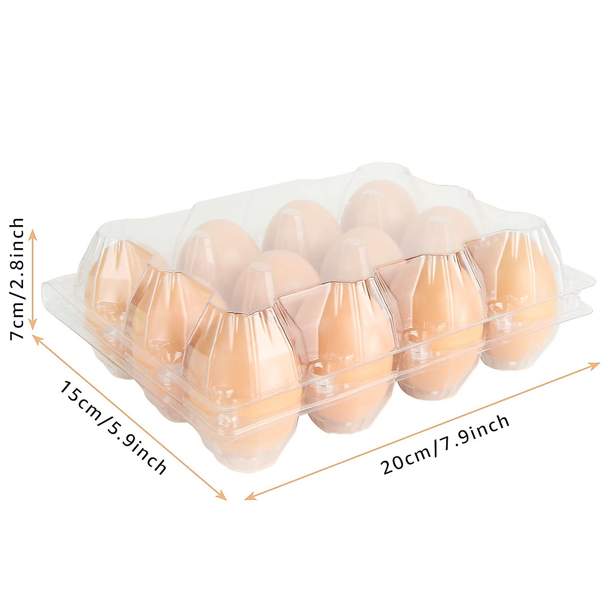 Plastic Egg Cartons Bulk, 40 Packs Empty Clear Plastic Egg Cartons to 12 Eggs, Reusable Chicken Egg Cartons for Family Pasture Chicken Farm, Business Market Display, Storage