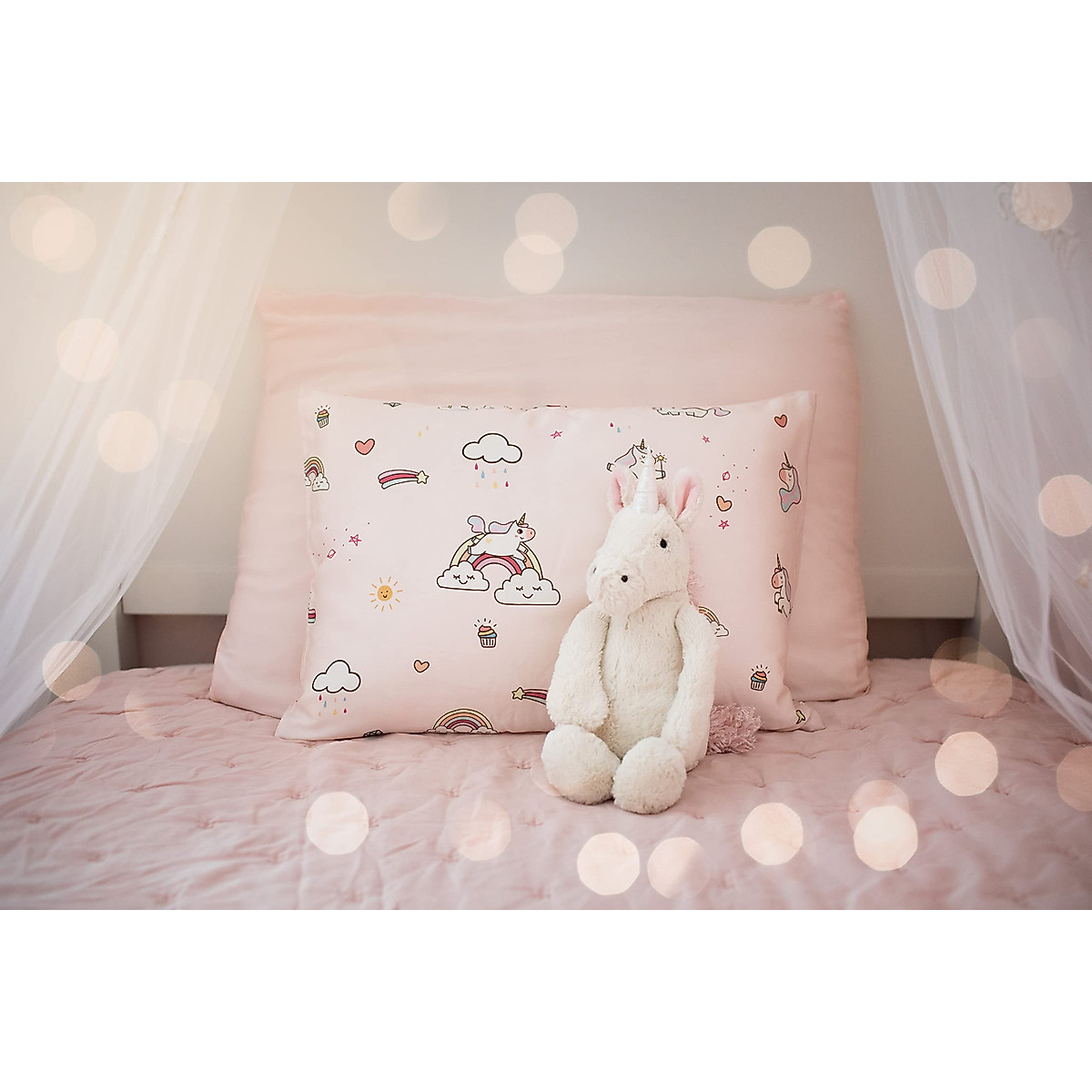 Beauty of Orient - Mulberry Toddler Baby Silk Pillowcase for Hair and Skin, Hidden Zipper, 19 Momme, Natural Hypoallergenic Cooling Pure Mulberry Pillow Cases (1pc - Toddler 13" x 18", Unicorn)