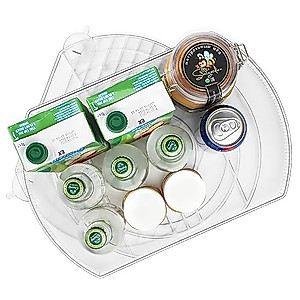 FIRJOY Lazy Susan Turntable for Refrigerator, Square Turntable Organizer for Fridge Cabinet, Pantry, Countertop | 16.5" x 11.1" (Rectangle 1 Pack - Clear)