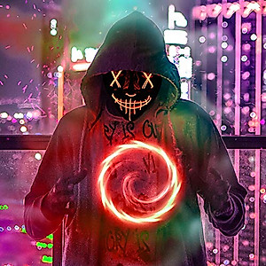 Halloween Scary Mask LED Mask LED Purge Mask [3PACK] LED Light Up Mask EL Wire Light Up for Festival Cosplay Halloween Costume Halloween Festival Party.