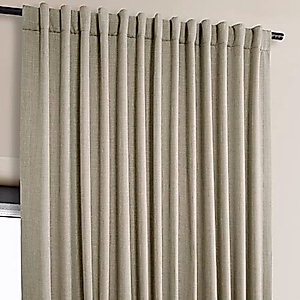 HPD Half Price Drapes Extra Wide Linen Room Darkening Curtain (1 Panel) 100 X 96, BOCH-LN1857-96-DW, Oatmeal
