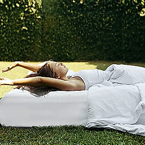 HOMBYS Air Mattress Pad Queen Size, Soft Quilted Air Mattress Cover, Breathable & Noiseless Mattress Topper with Deep Pocket, Stretches up to Fits 15-23 Inch