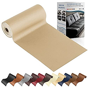 YAFLC Self Adhesive Leather Repair Tape Kit, 4"x 63" Leather Repair Patch for Furniture, Leather Repair Patch for Car seat, Sofas, Couch, Boat Seat （Beige Yellow）