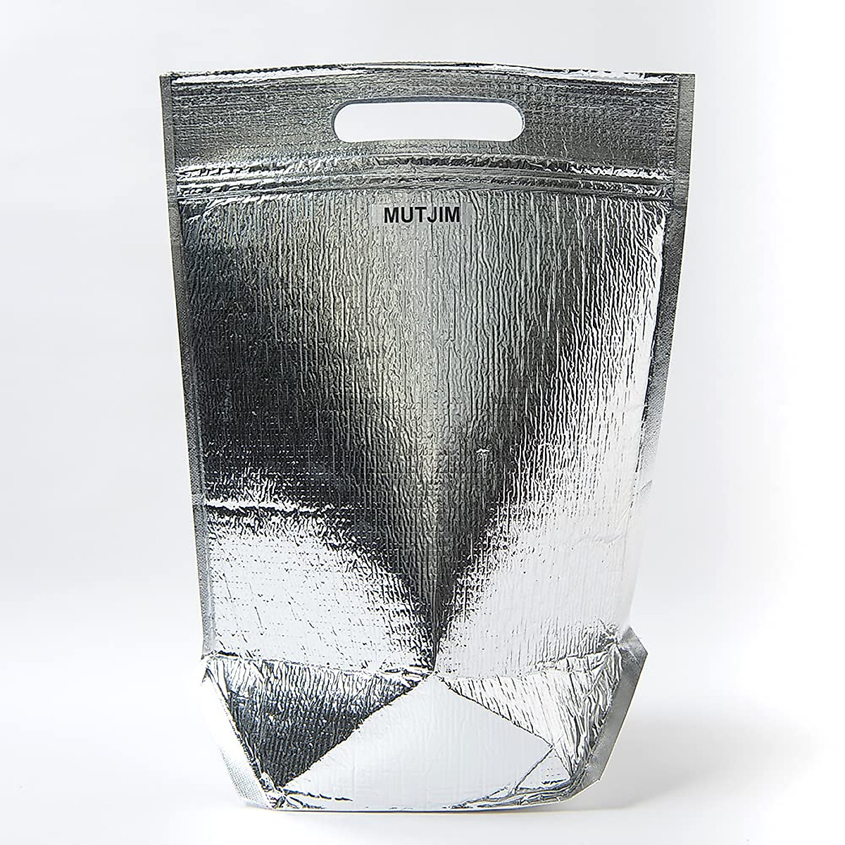 MUTJIM Reusable Insulated Easy Zip Open and Lock Cold & Hot Pouch Lunch Bag Thermal Aluminum Foil Picnic Camping Grocery Waterproof Bags + Icepack (10pcs, Large)