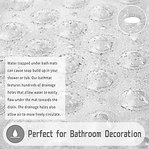 Yimobra Original Bath Tub Shower Mat Extra Long 16 x 40 Inches, Non-Slip with Drain Holes, Suction Cups, Machine Washable, Phthalate Free, Latex Free, BPA Free, Bathroom Mats Clear