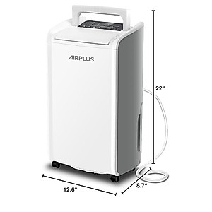 AIRPLUS 4,500 Sq.Ft 70 Pint Dehumidifier for Basements and Home-with Drain Hose,Efficient,Energy-with Dual Protection and 4 Smart Modes,24H Timer,Defrost,for Large room