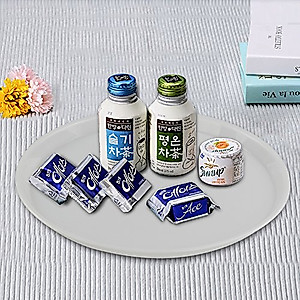 Wekioger Plastic Round Serving Tray, 13.5-Inch, Set of 3 (White, Black, Grey)