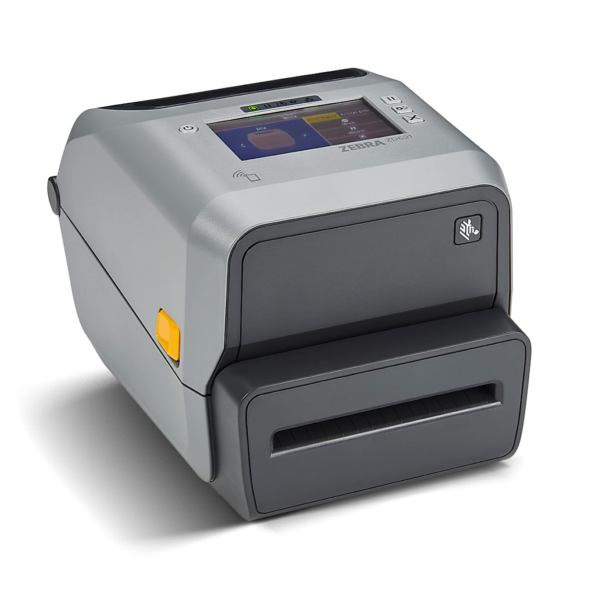 ZEBRA ZD621 Thermal Transfer Desktop Printer Color Touch LCD 300 dpi Print Width 4-inch Wired USB, Serial and Ethernet 802.11ac with Cutter Model Number ZD6A143-321L01EZ