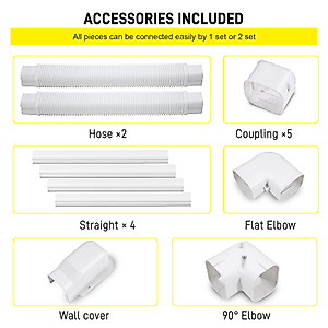 DWALE 3" 17Ft PVC Decorative Line Set Cover Kit, Mini Split line Set Cover,for Ductless Mini Split Air Conditioner and Central AC and Heat Pumps