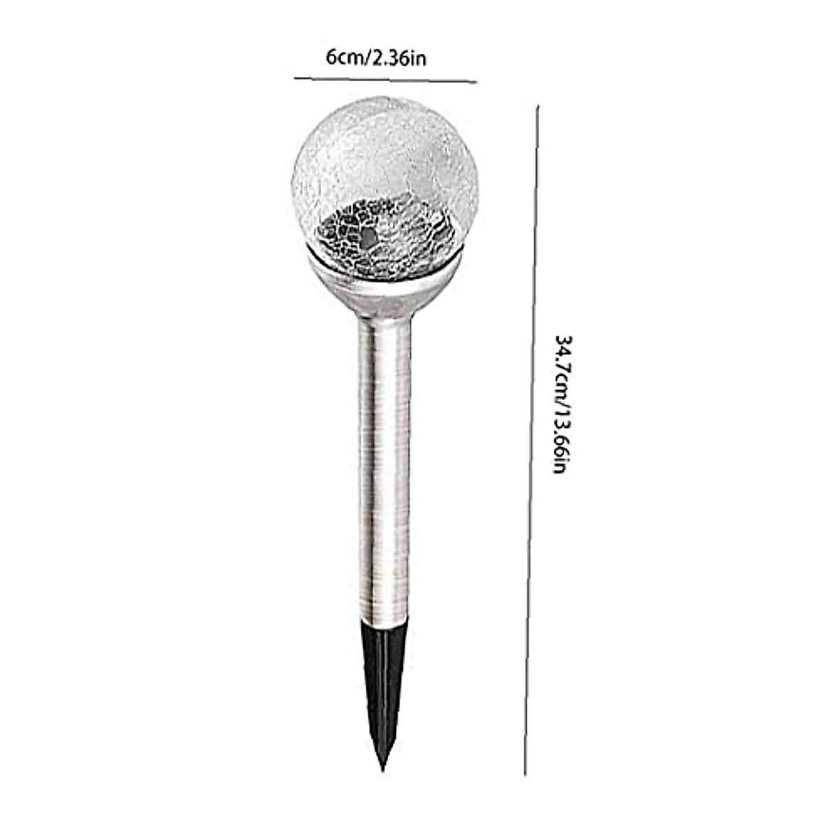 Bumper Solar Garden Stake Lights Cracked Glass Ball Dual LED Lamp with Colorful Light 4PCS Home and Garden