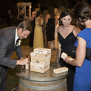 GoSports Giant Wooden Toppling Tower - Stacks Up to 5 ft - Natural Wood