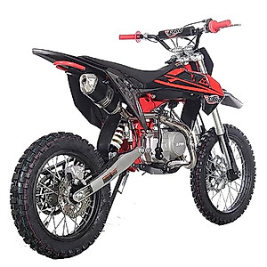 X-PRO Sail 125cc Zongshen Brand Engine Dirt Bike with 4-Speed Manual Transmission! Kick Start, Big 17"/14" Tires! (Red)