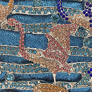 Elegant Flamingo Clutch Women Crystal Evening Purses and Handbags Luxury Wedding Party Bridal Rhinestone Bag (Mini,Blue)