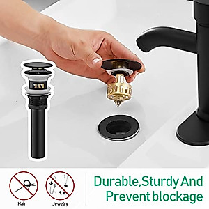 Black Bathroom Faucet Single Handle Bathroom Sink Faucet with Pop-up Drain Rv Lavatory Vessel Faucet Basin Mixer Tap with Deck Plate