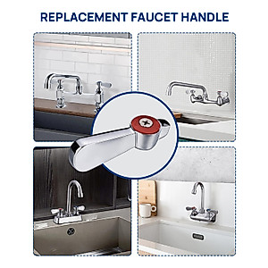Sepaitek Commercial Faucet Handle Replacement Sink Faucet Handles 3-inch Hot/Cold Faucet Wrist Handle Kit,Suitable for Commercial Kitchen Faucets(Red)