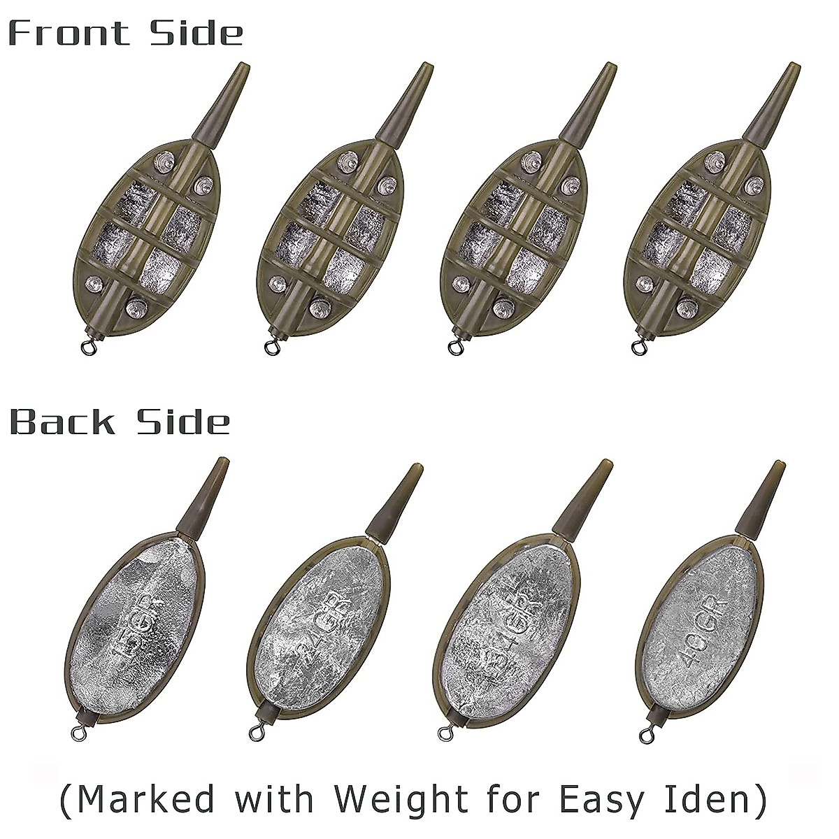 Carp Fishing Method Feeders Set 4 Inline Method Feeders with 1 Quick Release