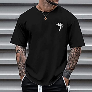 Oversized Tshirts Shirts for Men Shirts for Men Breathable Crew Neck Printed Summer Lightweight Relaxed Fit Tees True Comfort Stylish Tops Stay Cool Shirts Men Black-c